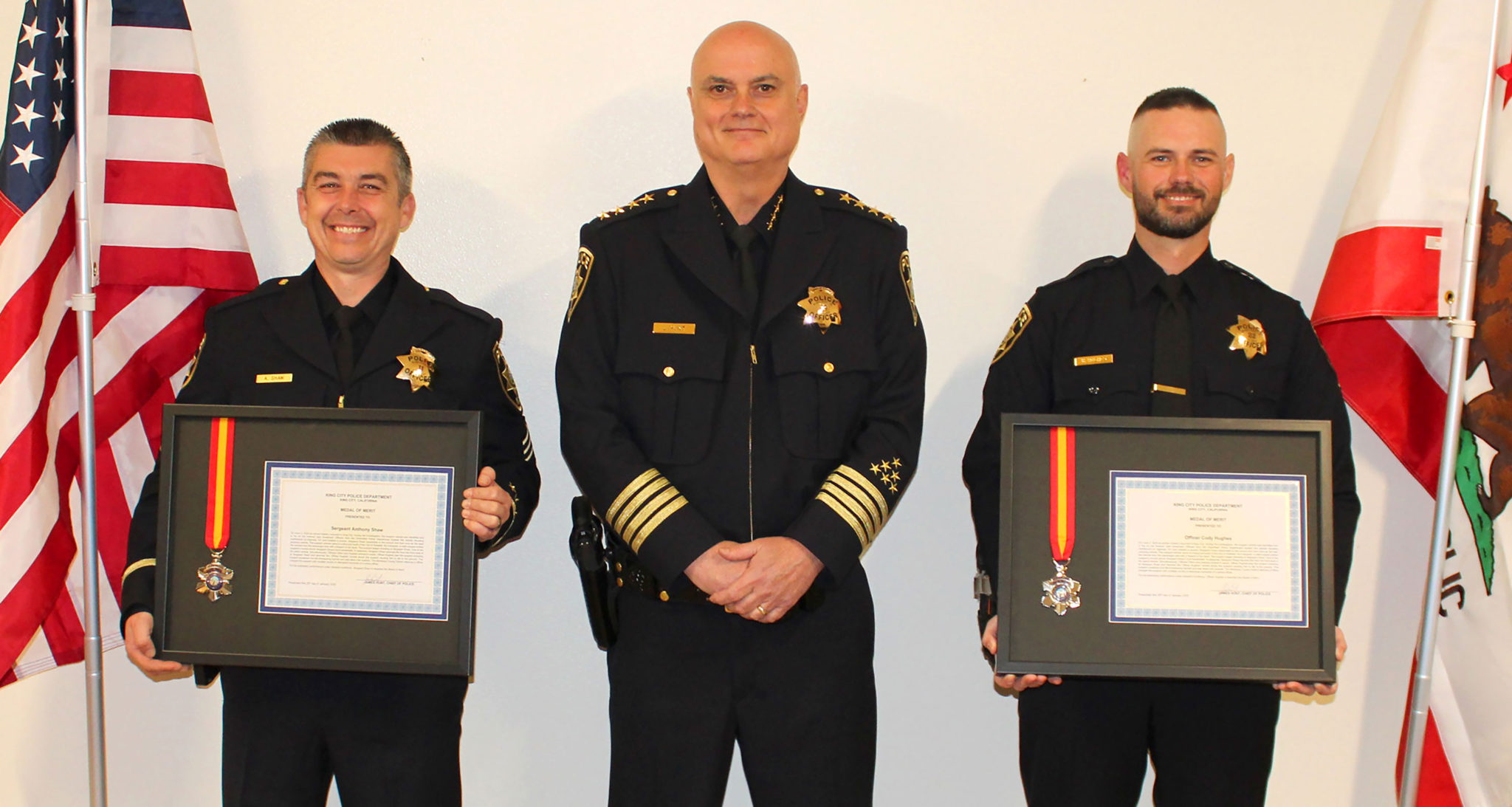 King City police officers honored with Medal of Merit for armed robbery ...